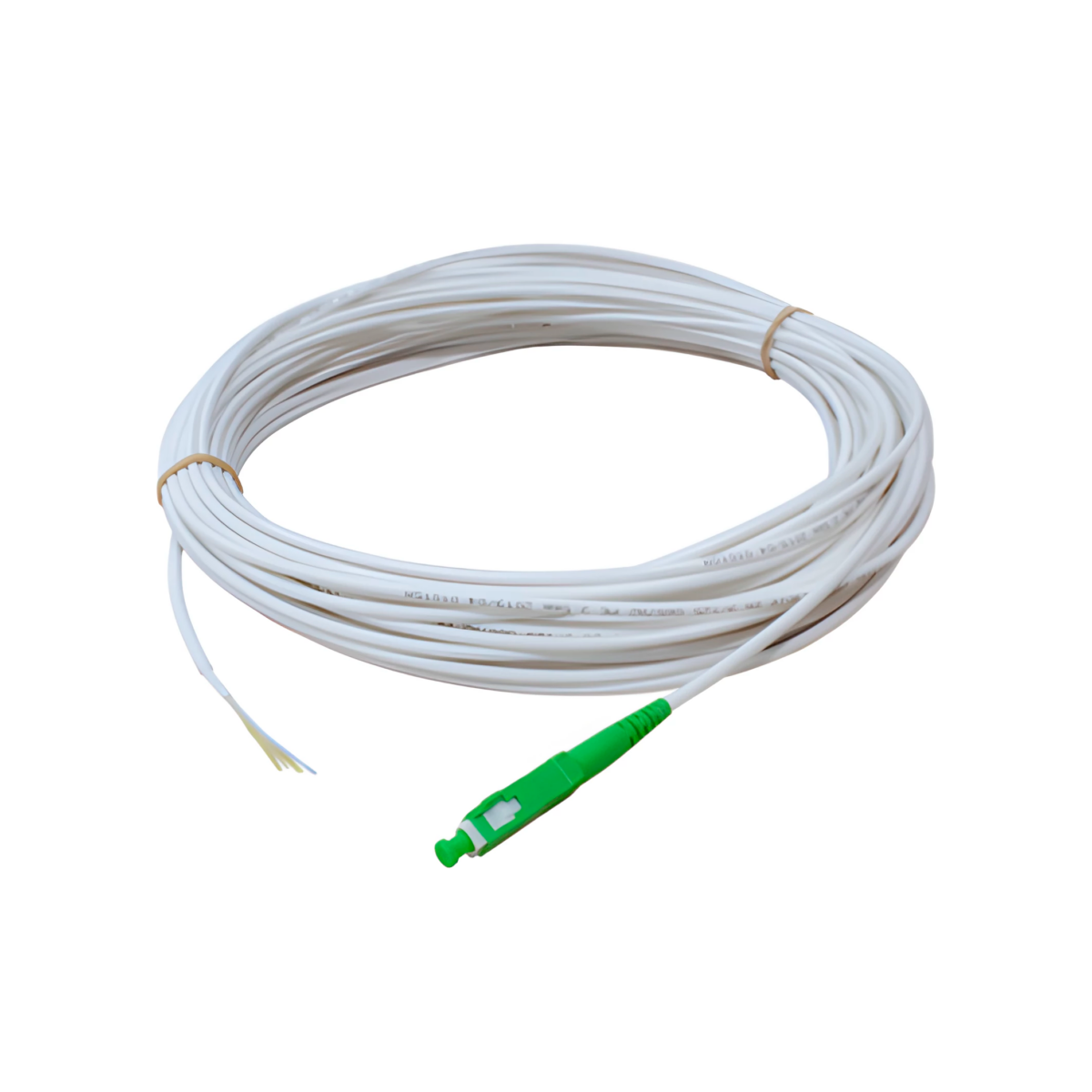 Acometida interior 1 fibra G657A2 con refuerzo de acero con conector SC/APC plano | Blanco ...